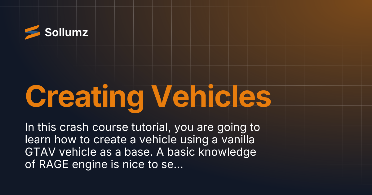 Creating Vehicles | Sollumz
