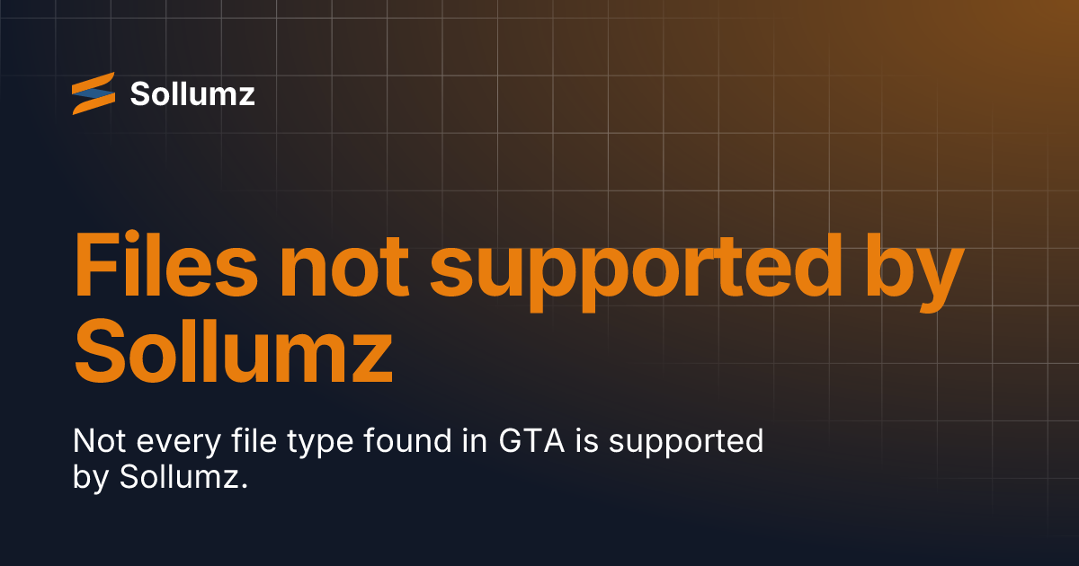 Files not supported by Sollumz | Sollumz