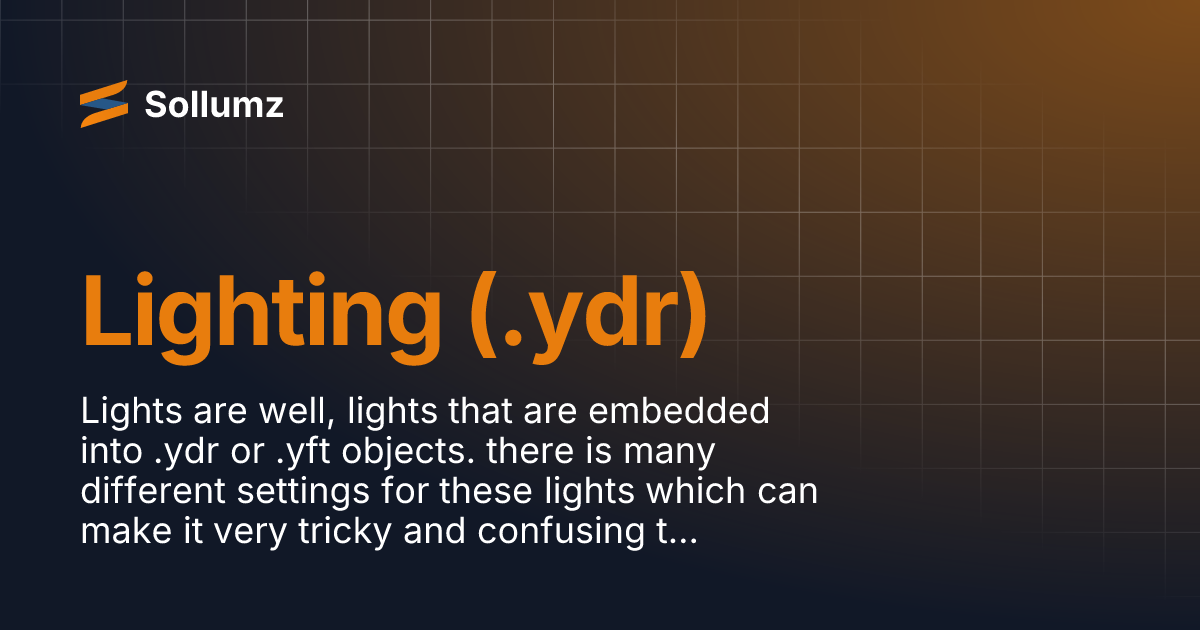 Lighting (.ydr) | Sollumz